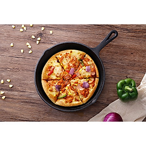 Honkyuns 10 Inch Pre-Seasoned Cast Iron Skillets Pan, Frying Pan with Silicone Heat-Resistant Handle Cover for Indoor and Outdoor Use-Grilling, Frying,Baking and Cooking Black