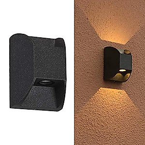 Creative Wall Lamp- Modern Dual- Side Glowing Outdoor Light Wall Light Waterproof Garden Courtyard Lamp for Home Farmyard Balcony Aisle Corridor (Black)