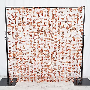 Efavormart 6 ft x 6 ft Flower Garland Backdrop Curtain for Wedding Birthday Party Banquet Event Decoration - Rose Gold