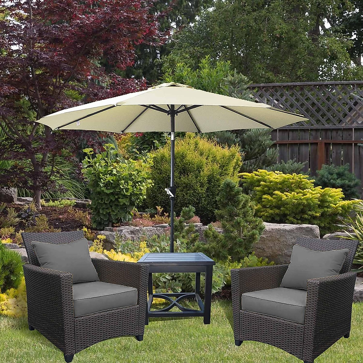 All Smiles Outdoor Seat Cushions for Patio Furniture Set of 24x24 Inch for Waterproof Replacement Cushions with Removable Cover for Chair Yard Garden Deck，Dark Gray