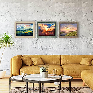 XUANLUO 3 Pack 11x14 Inch Picture Frames Farmhouse Rustic Vintage Distressed Wood Grain Photo Frame with Plexiglass for Table Top Display and Wall Hanging