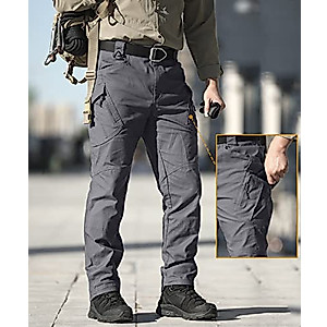NAVEKULL Men's Work Cargo Pants Lightweight Tactical Pants for Men Stretch Cotton Military Army Combat Slim Fit Hiking Outdoor Trousers with Multi Zipper Pockets