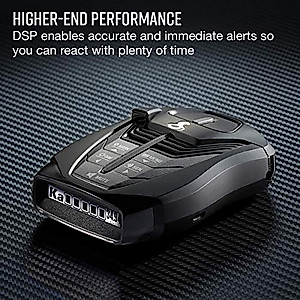 Cobra RAD 480i Laser Radar Detector – Long Range Detection, Bluetooth, iRadar App, LaserEye Front and Rear Detection, Next Gen IVT Filtering, Black