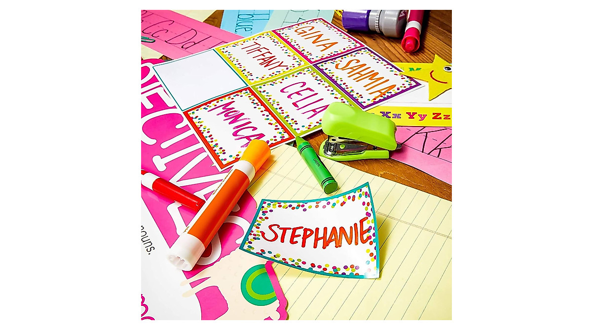 Bright Creations Colorful Name Tags for Classroom & Organization