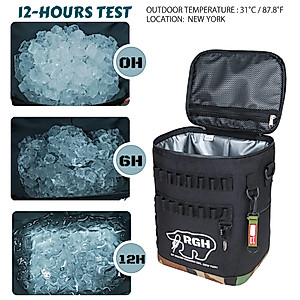 Rough Enough Portable Soft Wine Can Cooler Bag for Beach Day Camp Fishing Golf with Molle System 15L