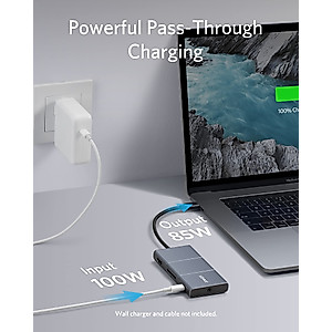 Anker USB C Hub, PowerExpand 6-in-1 Adapter, with 4K HDMI, 100W Power Delivery Port, 2 10 Gbps A Ports, SD Card Reader, and 3.5mm Audio, for MacBook Air, Pro, XPS, More