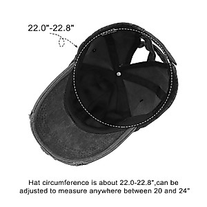 HGGE Women Ponytail Criss Cross High Messy Buns Ponycaps Baseball Cap Adjustable Cotton Distressed Dad Trucker Hat for Outdoor Sports Travel Black