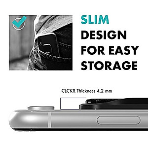 CLCKR Phone Grip and Expanding Stand, Universal Color Match Phone Grip Holder with Multiple Viewing Angles for iPhone 14/13/12, Samsung Galaxy S22 and More, Phones, Tablets, Holographic Pink