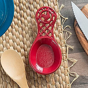 Home Basics Cast Iron Rooster Spoon Rest Sr44172, 7.62" x 3.50" x 1.37"