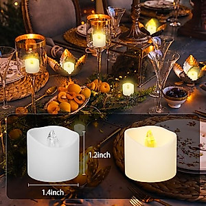 WarmEmbrace 12 Pack Flameless Candles,Easter Basket Stuffers, Battery Operated Candles, Tea Lights for Votive, Flickering Fake Candles, LED Candles for Wedding&Festival(Warm White, Batteries Included)