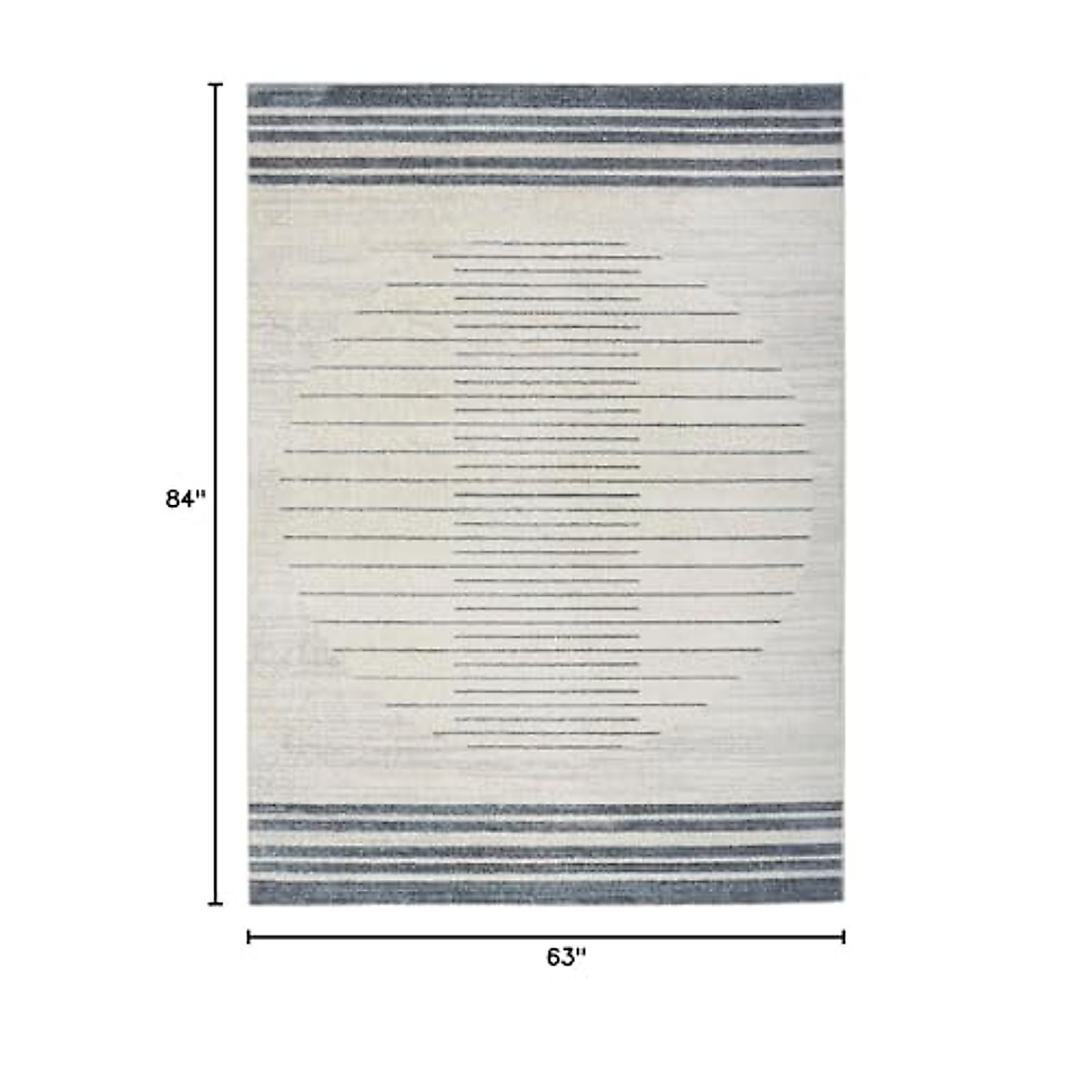 Nourison Astra Machine Washable Mid-Century Modern Ivory Blue 5'3" x 7' Area Rug, Easy-Cleaning, Non Shedding, Bed Room, Living Room, Dining Room, Kitchen (5x7)