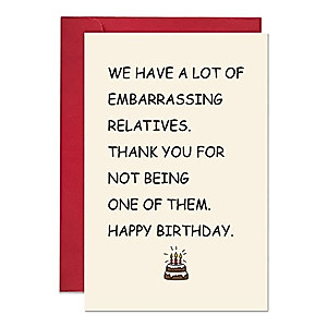 Ogeby Funny Birthday Card for Cousin, Aunty, Uncle, Humor Birthday Card Gift, Embarrassing Relatives Card for Sister, Brother