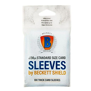 Arcane Tinmen Sleeves: Beckett Shield: Thick Collectible Card Sleeves 100 CT - MGT Card Sleeves are Smooth & Tough - Compatible with Pokemon, Yugioh, & Magic The Gathering Card Sleeves