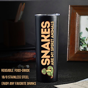 Onebttl Snake Gifts, Snakes Gifts for Women, Girl, Stainless Steel Skinny Tumbler 20oz - Snakes Are My Spirit Animals