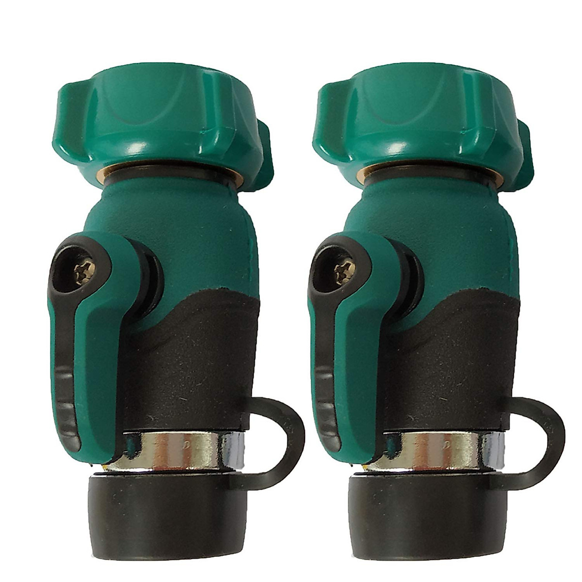 2 Pack Garden Hose Shut Off Valve 1 Way, Straight Garden Hose Splitter, Heavy Duty Zinc Alloy, 3/4-Inch Faucet/Hose Connector (UYG03#)