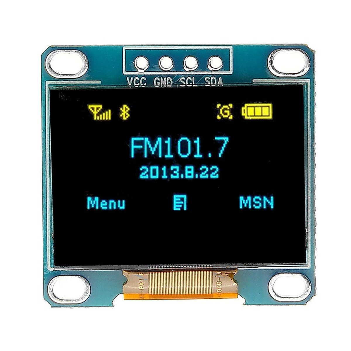 CoCocina 0.96 Inch 4Pin Blue Yellow Iic I2C OLED Display Module Geekcreit for Arduino - Products That Work with Official Arduino Boards