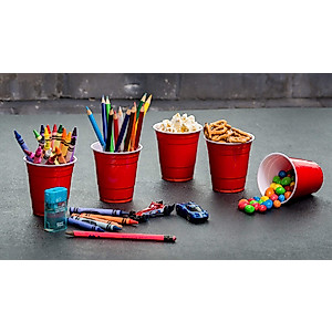 Goodtimes 9oz Kids Cups To-Go Kits With Lids And Straws (15 cups, Red)