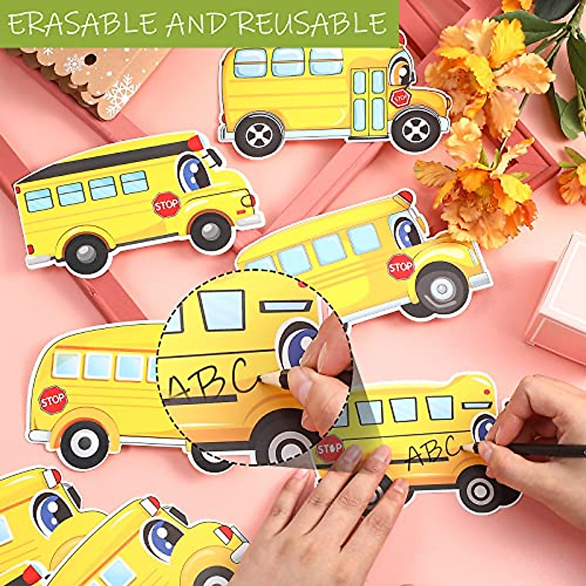 Colorful School Bus Cut-Outs for Classroom & Events | 45 Pieces