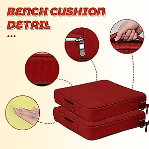 mudilun 19x19x3inch Outdoor Chair Cushions Double Piping with Carrying Handle Patio Furniture Cushions Outdoor with Zipper Waterproof Seat Cushions Set of 2 Durable Garden Sofa Couch Chair Pads