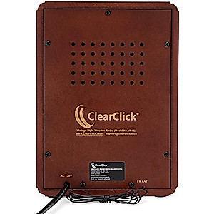 ClearClick Classic Vintage Retro Style AM/FM Radio with Bluetooth - Handmade Wooden Exterior