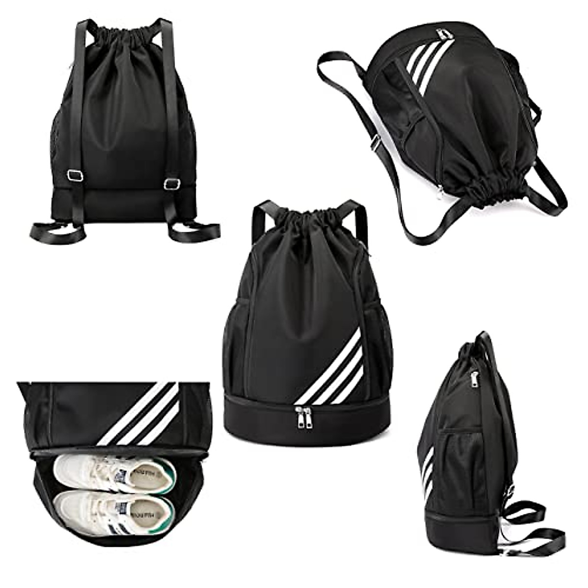 Votachin Sports Backpack Large Capacity Fitness Backpack Drawstring Basketball Bag Waterproof Fashionable Backpack Sport Bag Unisex(Orange)