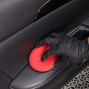 SPTA 10Pcs Foam Wax Applicator Pads, 4inch Hand Wax Pad(Red), Soft Car Detailing Sponges,Supreme Shine Pad, for Car Cleaning, for Car Detail Cleaning, Waxing pad