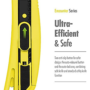 FantastiCAR Snap Off Retractable Box Cutter Utility Knife with Soft Material or Metal Handle Grip, Simple Blade Change and Auto-lock Design, for Heavy Duty Jobs (9mm and 18mm)