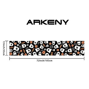 ARKENY Halloween Table Runner 13x72 Inches,Pumpkin Spooky Ghost Candy Boo,Seasonal Burlap Farmhouse Indoor Kitchen Dining Table Decorations for Home Party AT455-72