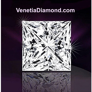VenetiaDiamond.com REALISTIC TOP GRADE 1 CARAT CONTEMPORARY PRINCESS CUT RING SET 925 SILVER (7)