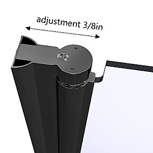 ExBrite 30-31.5 in.W x 72 in.H Pivot Frameless Shower Door,1/4 in. Clear Glass Pivot Swing Shower Doors,Matte Black Finish,Reversible Installation