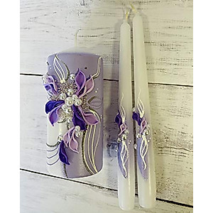Magik Life Unity Candle Set for Wedding - Wedding décor Wedding Accessories - Candle Sets - 6 Inch Pillar and 2 10 Inch Tapers - Best Unity Candle