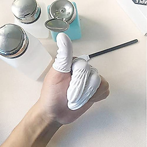 Medium Disposable Nitrile Finger Cots,Anti-static Non-allergenic Finger Protectors,Suitable for Beauty,Manicure,Household Cleaning 100 pcs (White)