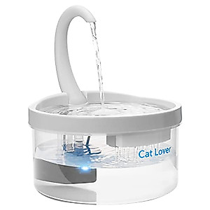 Rosfim Cat Water Fountain, 68 oz/2,0L LED Pets Dispenser Dog Water Fountain, Ultra Quiet Automatic Dog Drinking Fountain for Cat and Dog