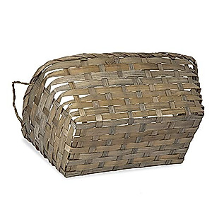 The Lucky Clover Trading Rect Bamboo Utility Basket with Ear Handles - Grey 12in