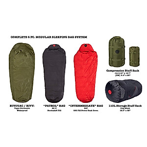 OmniCore Designs Mil-Spec 6-pc. Mummy Modular Sleeping Bag System 30F to -30F