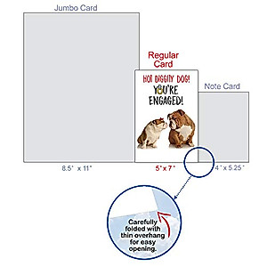 NobleWorks - Funny Bulldog Engagement Greeting Card - Love, Pet Animal Card Wedding Congratulations with Envelope (1 Card) - Engaged Dogs C6897ENG