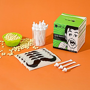 ViiLife Nose Wax Kit Nose Hair Removal with 20 Nose Wax Applicator Sticks Nose Hair Remover Kit Nose Hair Waxing Kit for Men and Women 10-20 Times Usage