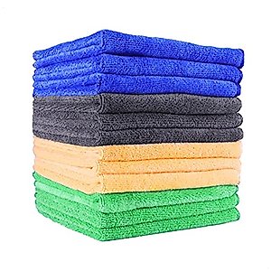 UYYE Premium All-Purpose Microfiber Cleaning Towels for car, Car Interior Accessories with Strong Absorptio,12"x 12". Thick Professiona Cleaning Rags for Cars Cloth (12-Pack)