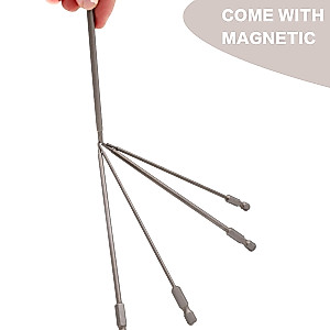 Raflot RC Hex Bit 6 Inch Power Bits 1.5mm 2.0mm 2.5mm 3.0mm 4mm Hex Head Allen Wrench Drill Bit Set for Screwdrivers Electric Screwgun/Power Drill