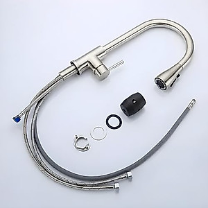 Generic Kitchen Faucet with Extendable Sprayer, Single Handle Hot and Cold Water Kitchen Faucet, Stainless Steel Faucet, Three Use Modes Faucets, Brushed Finish