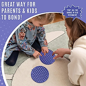 Kidmily 70 Popper Fidget Toy – Premium Montessori Popper for Bible – Fun Relaxing Bubble Pop Books of Bible with Carabiner – Soft Silicone Trivia Church Christian Game for Kids Baby Toddler - Pop It