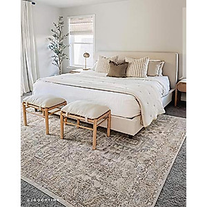 Loloi Teagan Collection 3'-4" x 5'-7" Accent Rug in Ivory/Sand - Large Area Rug, Soft Neutral Rug, High-Traffic Area Rug for Living Room, Bedroom, Home Office, Dining Area