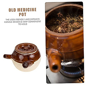 UPKOCH Old Fashioned Medicine Pot Korean Clay Pot Braising Pan with Lid Water Kettle Stovetop Medicines Kettle Ceramic Soup Pot Stovetop Tea Pots Medicine Cooker Pottery Clay Casserole