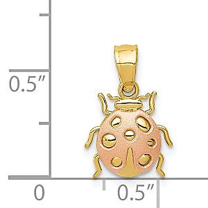 IceCarats 14K Two Tone Gold Ladybug Necklace Charm Pendant Only