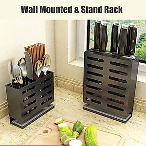 24HOCL Wall Mounted Utensil Drying Rack with Removeable Draining Board, Hanging/Stand Organizer for Chopsticks/Spoon/Fork/Knife Drainer Flatware Storage Drainer