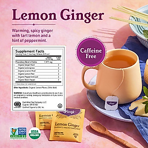 Yogi Tea Ginger Tea Variety Pack - 16 Tea Bags per Pack (3 Packs) - Caffeine-Free Digestive Teas - Organic Ginger Teas - Includes Ginger Tea, Mango Ginger Tea & Lemon Ginger Tea