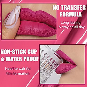 Oulac Matte Liquid Orange Lipstick for Women, Long Lasting Lipstick Waterproof Lip Stain, No Transfer, Creamy High Pigmented Formula with Rose Oil, Vegan & Cruelty-Free,Orange Red M07