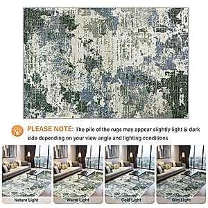 6x9 Area Rugs Living Room Rugs, Abstract Machine Washable Rugs with Anti-Slip Backing Stain Resistant Non-Shedding Soft Large Carpet for Bedroom Entryway Nursery Dining Room Indoor Decor-Blue/Gray