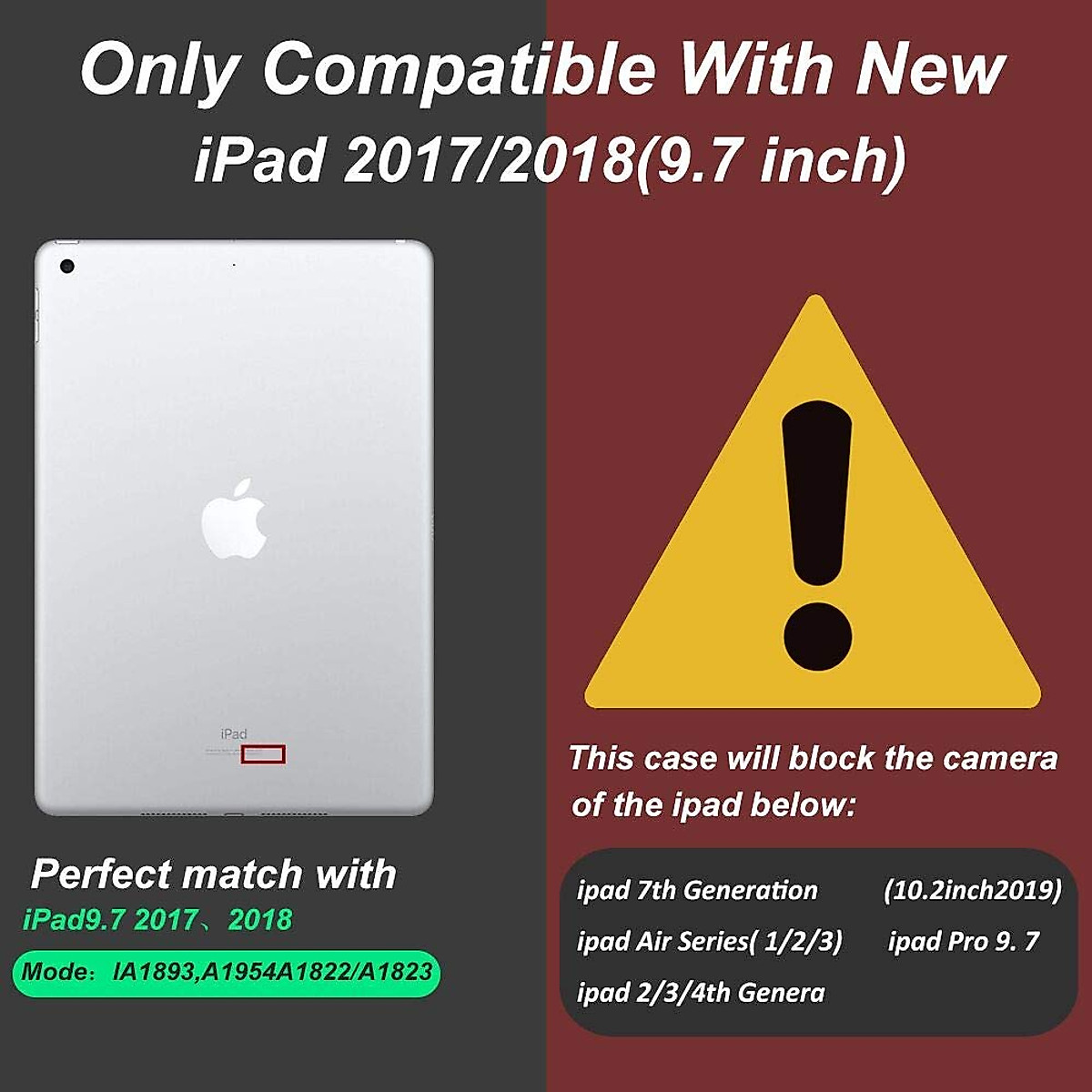 ZenRich iPad 5th/6th Generation Case, iPad 9.7 Case 2017/2018 with Rotatable Kickstand,Hand Strap and Shoulder Strap zenrich Heavy Duty Shockproof Case for A1822/A1823/A1893/A1954,Black