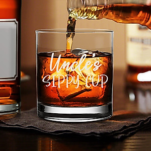 NeeNoNex Uncle's Sippy Cup Whiskey Glass - Funny Birthday Gift for Uncle